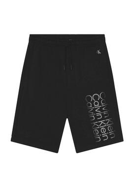 Bermudas Calvin Klein Logotipo Negro Para Niño
