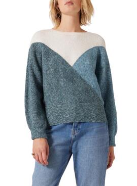 Jersey Naf Naf Colorblock para Mujer Azul