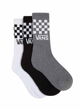 Pack 3 Calcetines Vans Drop V Gris Negro Niño Niña