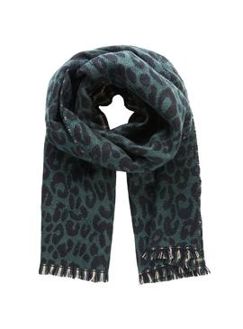 Bufanda Pieces Sindy Animal Print Verde para Mujer